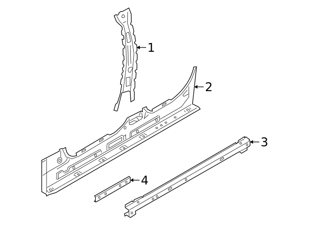 2019-2024 BMW Inner Rocker 41-00-7-487-323 | OEM Euro Parts