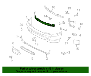 163-885-09-37 - Bumper Impact Absorber 2000-2005 Mercedes-Benz ...