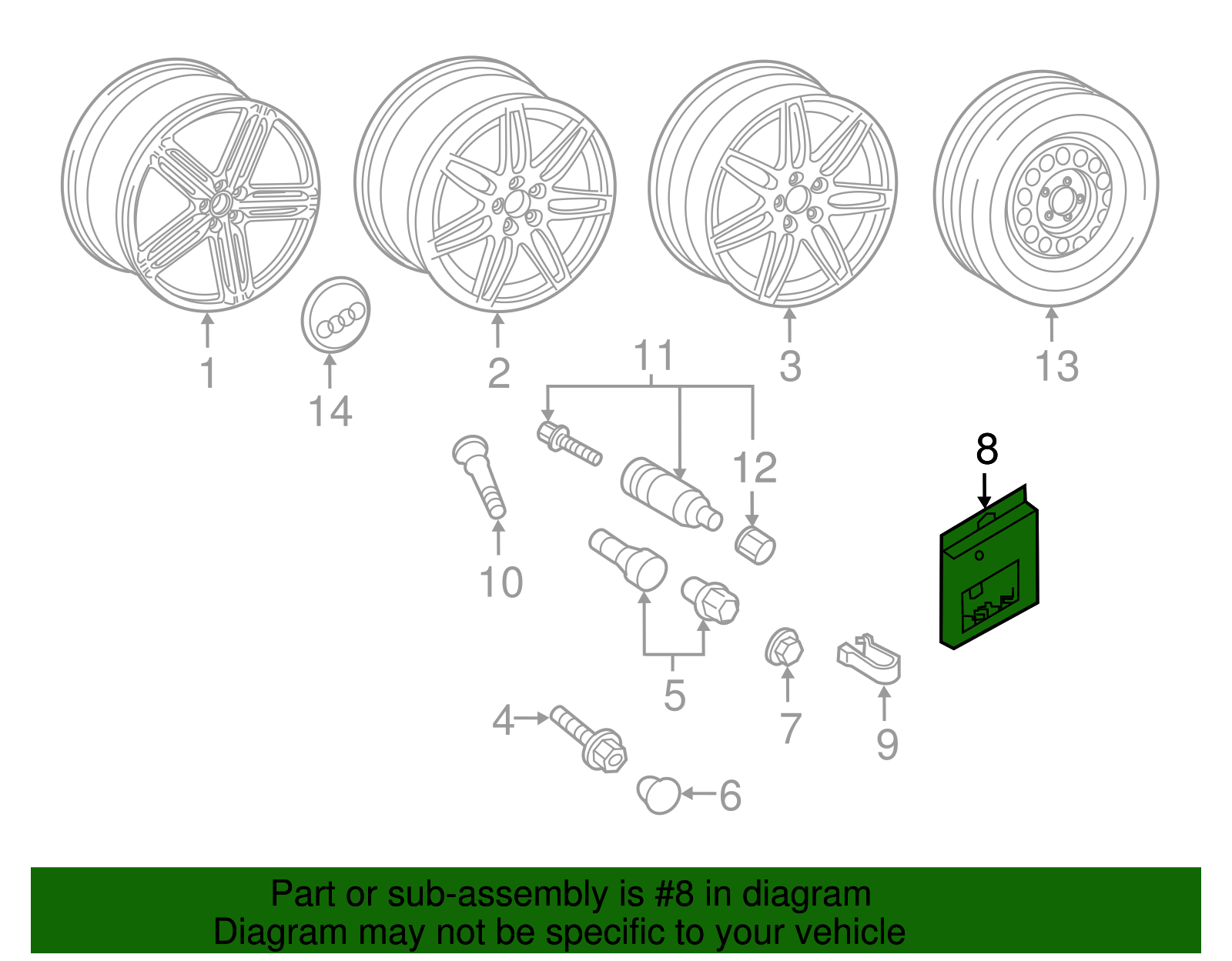 2007-2015 Audi Q7 Wheel Locks 4L0-071-455 | Retail Performance Auto Parts