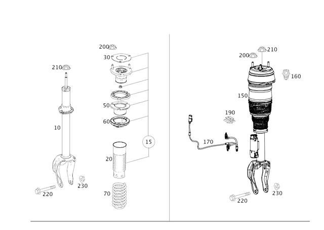 292-320-25-00 - Air Spring Strut 2016-2019 Mercedes-Benz | Mercedes ...