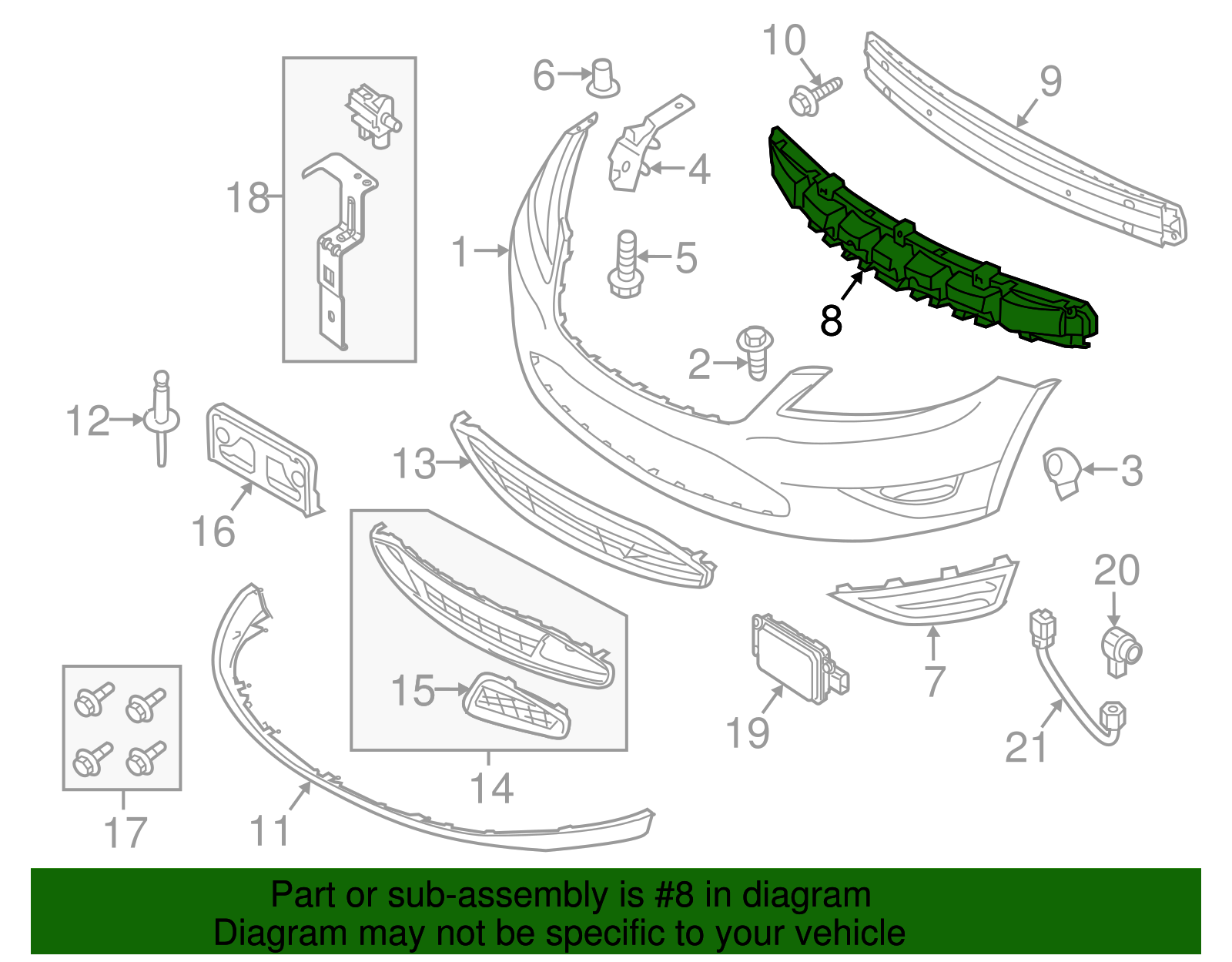 2013-2019 Ford Bumper Impact Absorber DG1Z-17C882-A | Ford OEM Parts Online