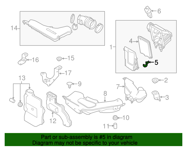 2014-2024 Nissan Air Cleaner Assembly Clip 165984BA1A | TascaParts.com