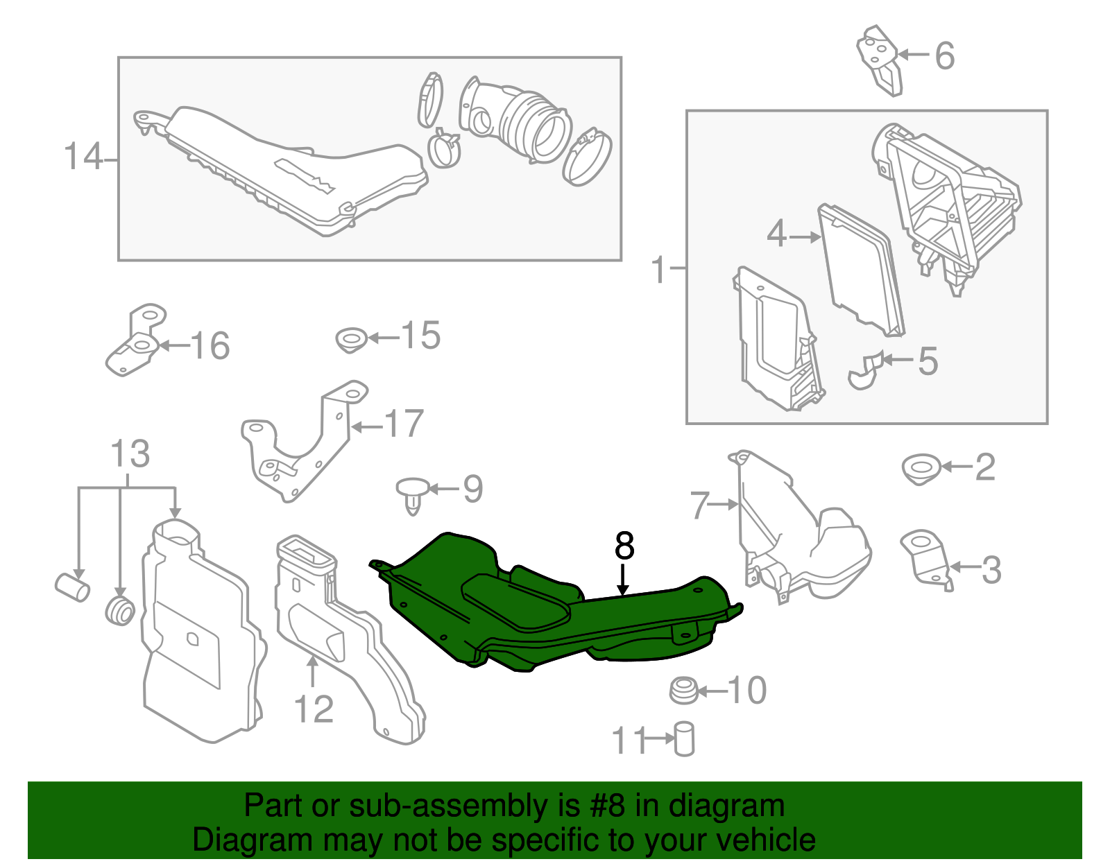 2014-2020 Nissan Rogue Air Duct 16554-4BA1A | CMA's Colonial Nissan