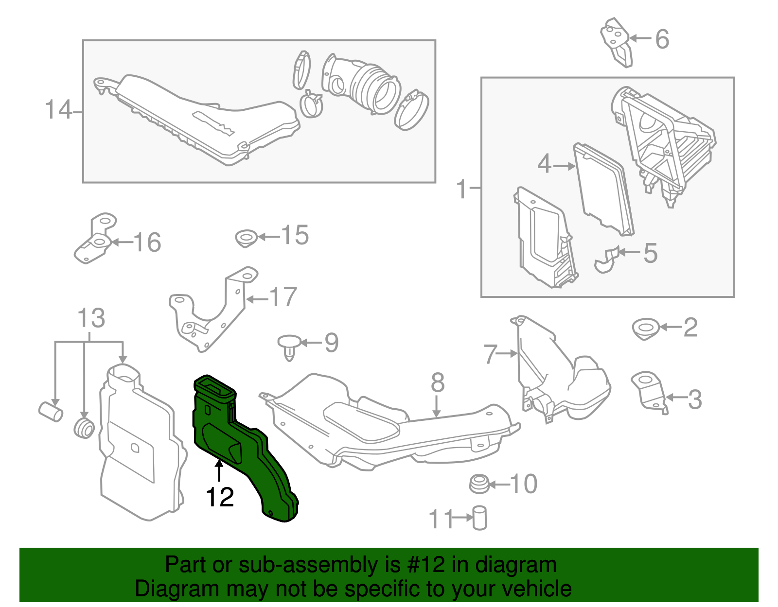 2014-2020 Nissan Rogue Air Tube 16578-4BA1A | OEM Parts Online