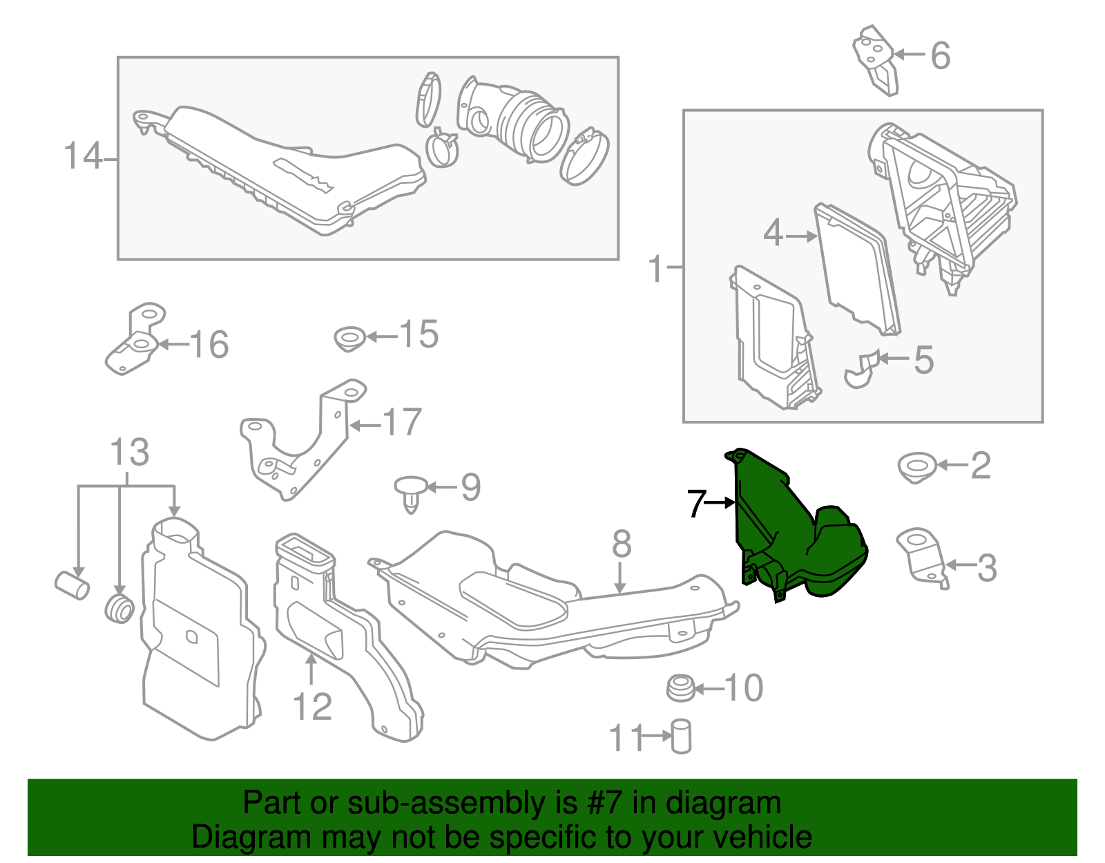 2015-2020 Nissan Rogue Air Inlet Duct 16554-4CL0D | My Nissan Part