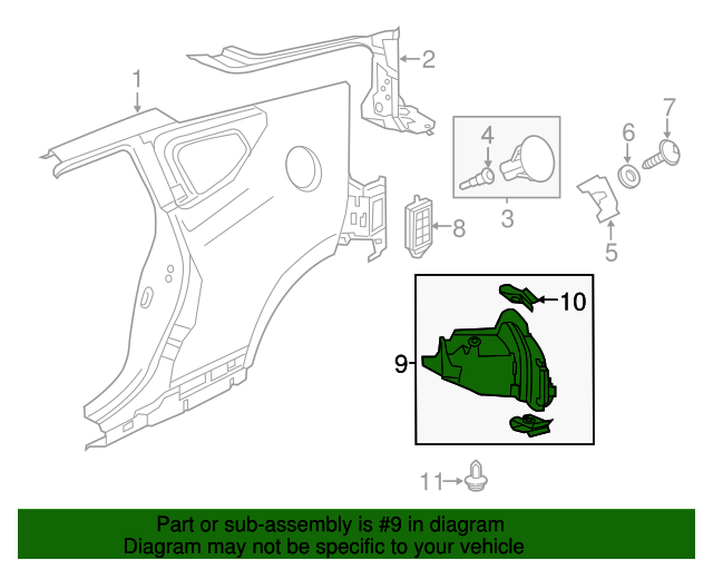 2016 Honda CR-Z Cover Assembly, R Rear Fender 74550-SZT-A51 | Hendrick ...