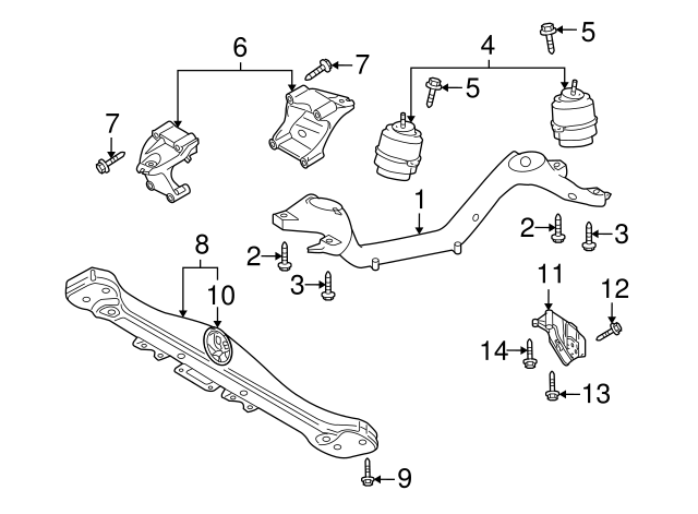 2006-2008 Volkswagen Touareg Trans Cross-Member 7P6-399-225-B | OEM ...