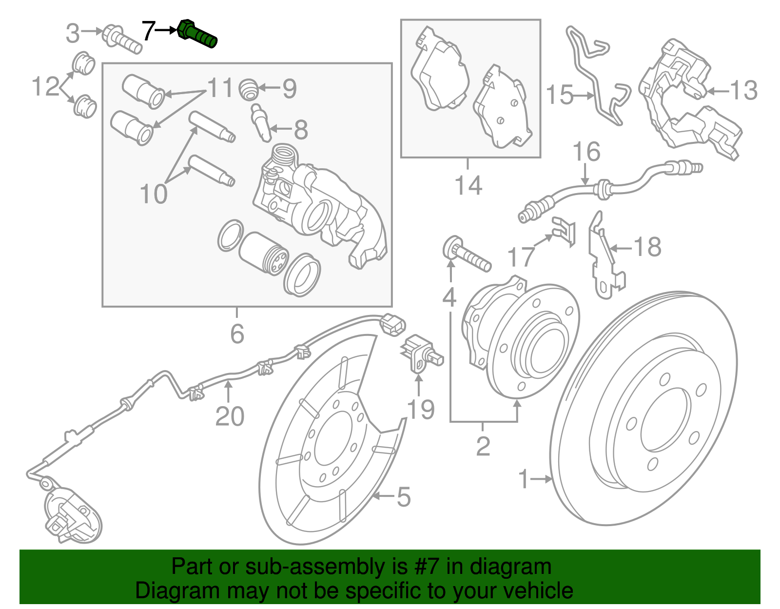 9YA0-21-081B - Disc Brake Caliper Bracket Mounting Bolt - 2004-2015 ...
