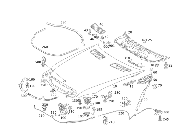 221-880-04-64 - Retaining Hook 1954-2024 Mercedes-Benz | Mercedes-Benz ...