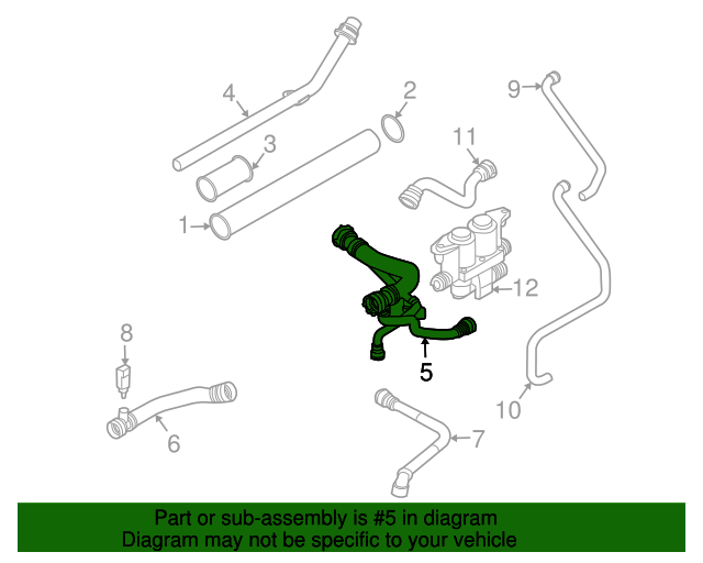 2002-2005 BMW Upper Hose 17-12-7-508-010 | BMWPartsDirect.com