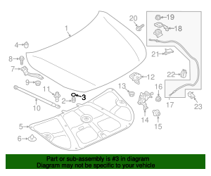 1992-2024 Subaru Hood Protector 57243CA000 | Subaru Parts Store