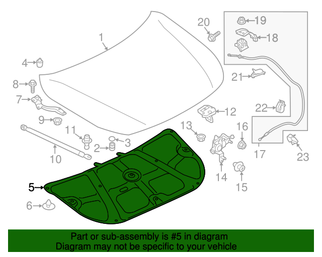 2015-2019 Subaru OEM NEW 2015-2019 Subaru Outback Legacy Insulator Hood ...
