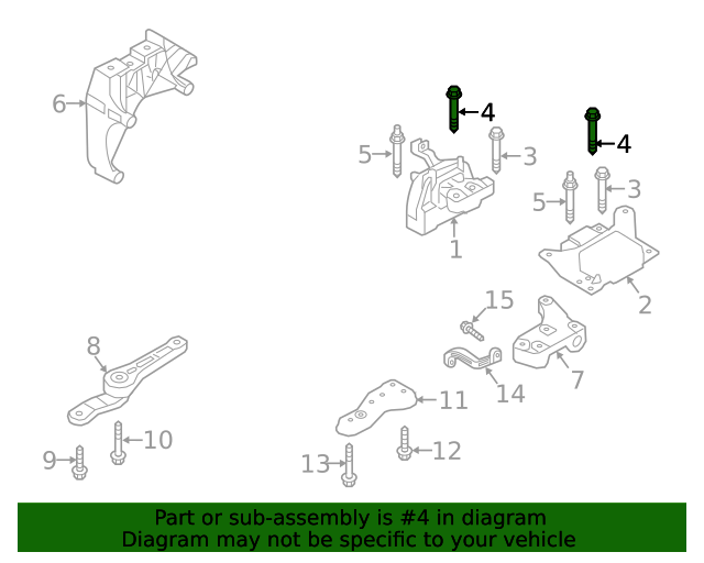 N-107-069-01 - Motor Mount Mount Bolt 2009-2023 Audi | Audi OEM Parts