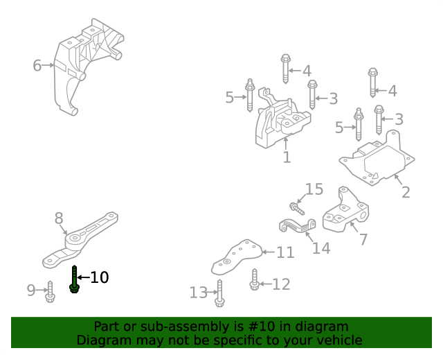 N-911-671-01 - Rear Support Mount Bolt 2009-2023 Audi | Audi OEM Parts