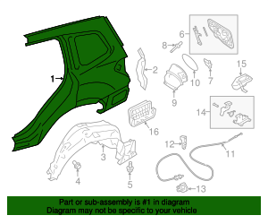 2014-2018 Subaru Forester Quarter Panel 51439SG0119P | Subaru Parts Store