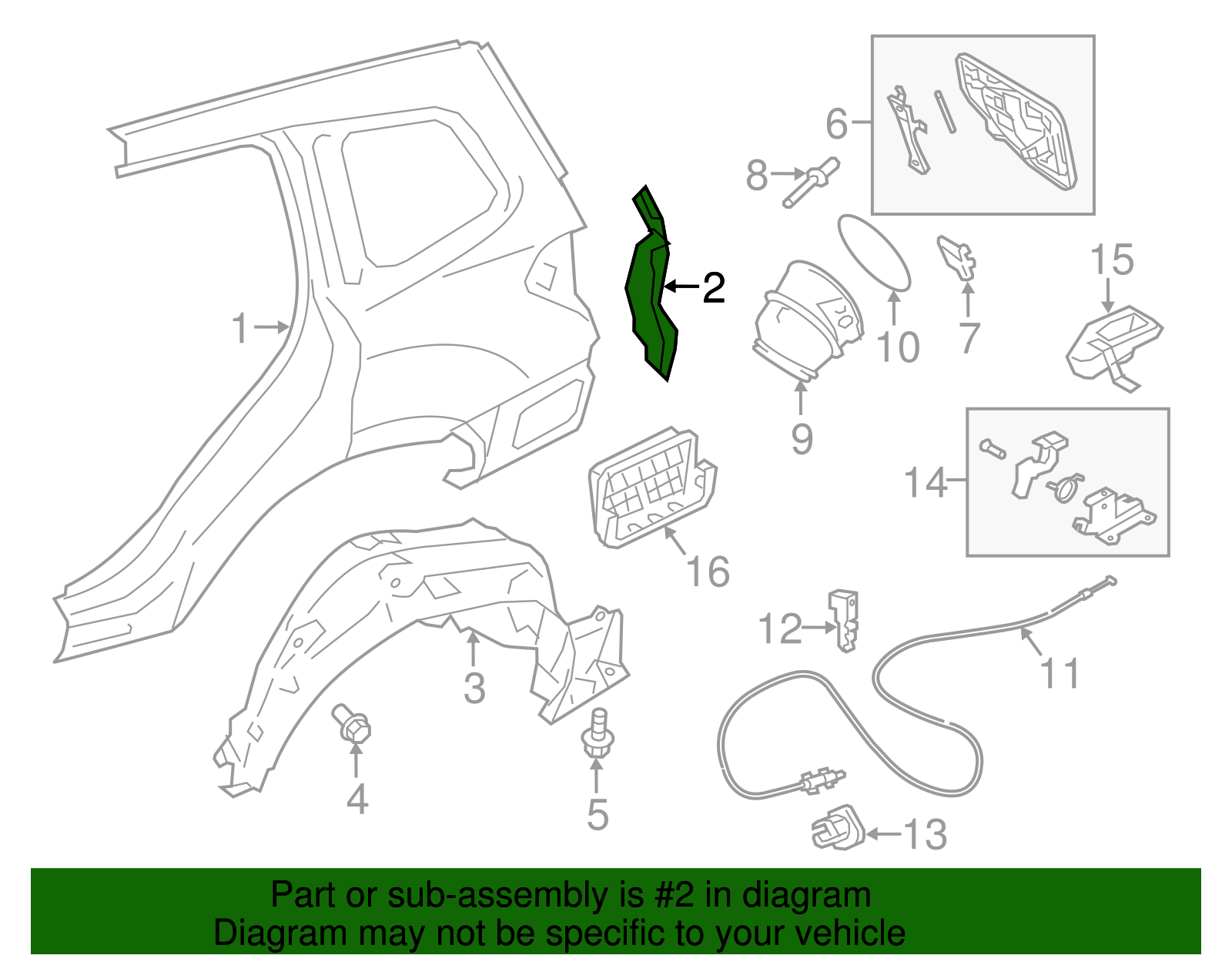 2014-2018 Subaru Forester Tail Lamp Pocket 51445SG0109P | Xtreme VW Parts