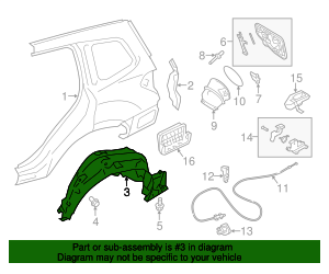 2014-2018 Subaru Forester Wheelhouse Liner 59122SG070 | Subaru Parts Store