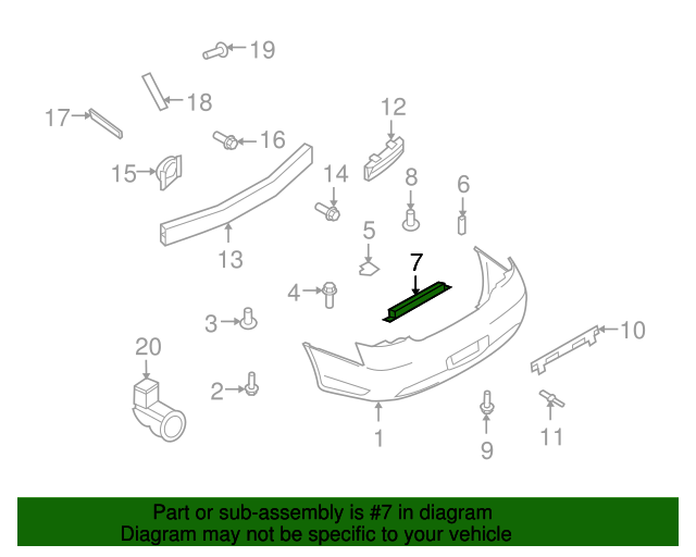 2007-2015 Infiniti License Mount 96220-JK05A | Infiniti Parts Online