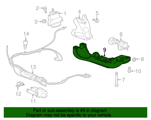 2016-2019 Cadillac ATS Trans Mount 84119723 | GMPartsDirect.com