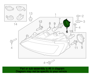 1K6-941-608-A - Headlight Bulb Cap 2005-2018 Volkswagen ...