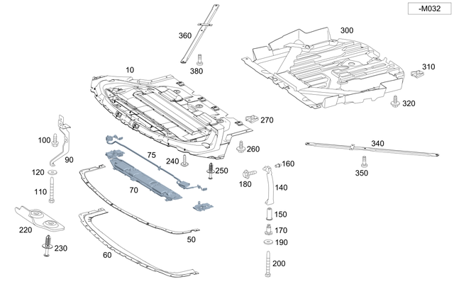 190-524-17-00 - Cover, Engine Comp Lower 2016-2019 Mercedes-Benz AMG GT ...