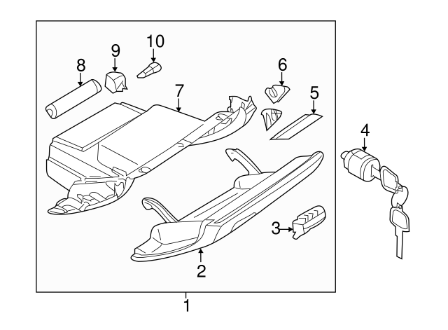 2009-2014 Nissan Murano Glove Box Frame Damper 68513-1AA0A | Nissan ...