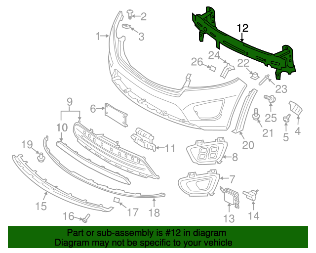 64900-C6000 - Impact Bar 2016-2020 Kia Sorento | Kia.Parts Store