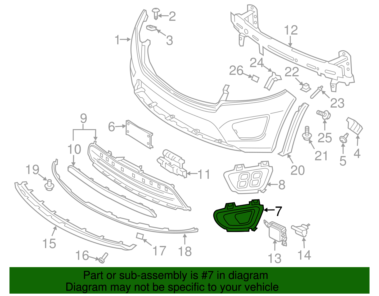 86526-C6200 - Fog Lamp Bezel 2016-2018 Kia Sorento | Kia.Parts Store