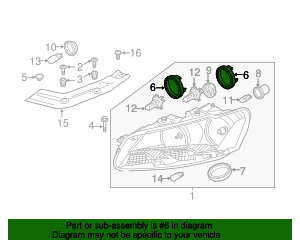 561-941-607 - Headlight Bulb Cap 2012-2015 Volkswagen Passat ...