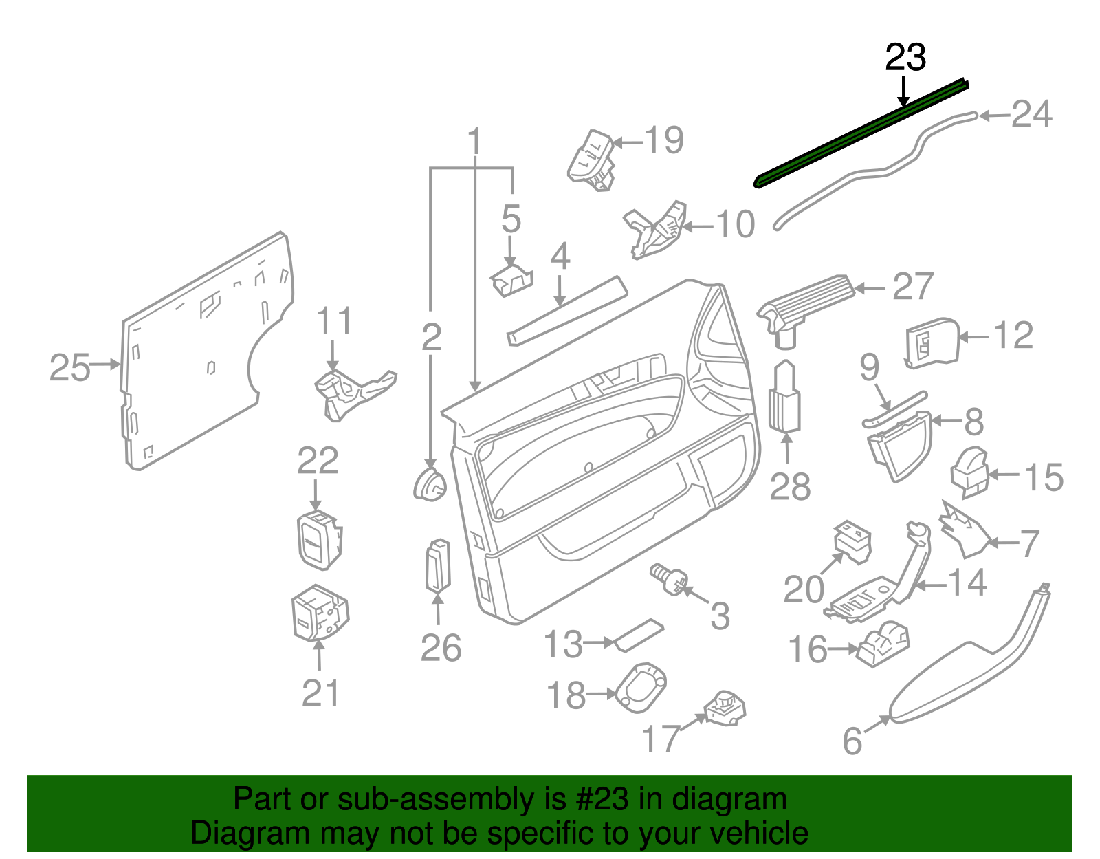 8P4-837-479 - Belt Weather-Strip 2006-2013 Audi | Audi OEM Parts