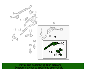 2004-2010 Volkswagen Touareg Rail Assembly 7L0-802-035-C | VW Direct Parts