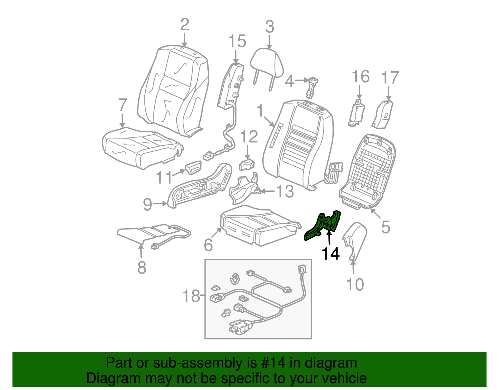 2008-2014 Honda 2008-2014 Honda - Cover R Inner-Reclining (Inner ...
