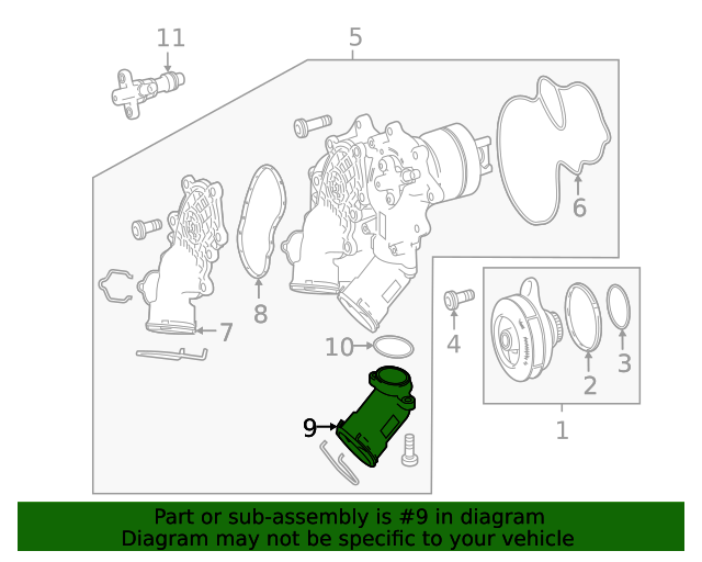 177-200-37-00 - Engine Coolant Outlet Flange 2015-2024 Mercedes-Benz ...