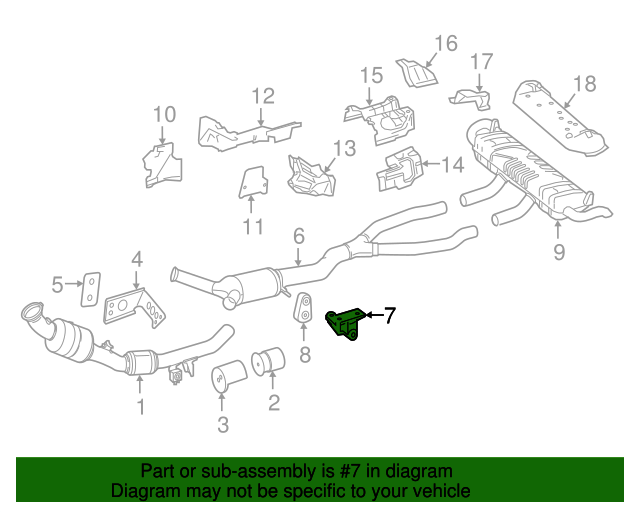 2015-2019 Mercedes-Benz Exhaust System Hanger Bracket 166-491-11-41 ...