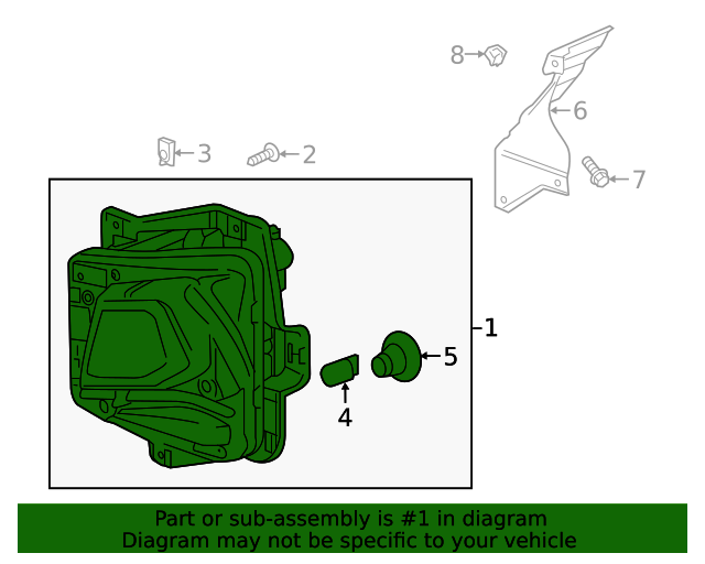 2020-2022 Chevrolet Blazer Passenger Side Headlamp 85568107 GM ...