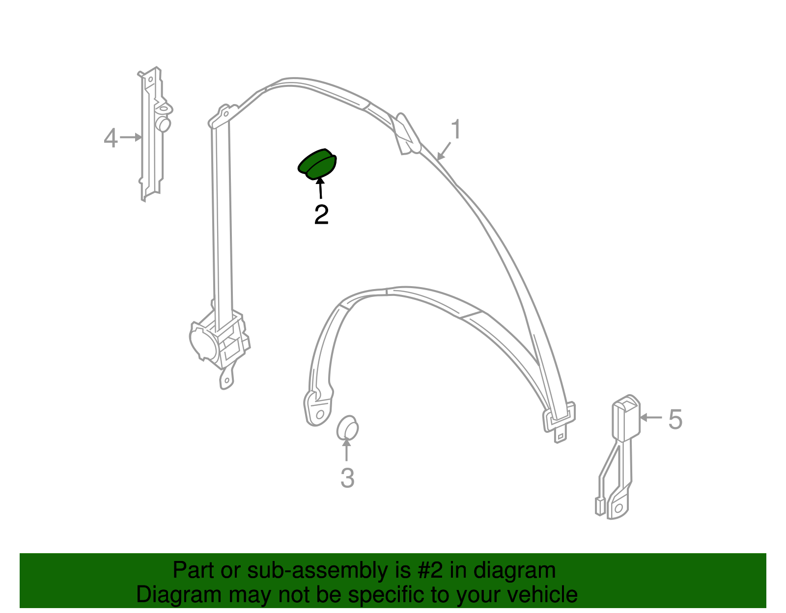 96438503 - Charcoal Front Seat Belt Guide Trim Cover 2006-2011 GM ...