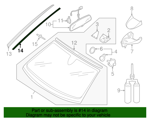2011-2018 Audi Windshield Molding Bracket 4H0-845-454 | AutoNationParts.com