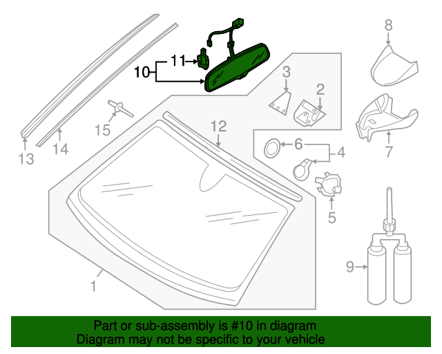 8T0-857-511-AC-DG8 - Interior Rear View Mirror 2015-2018 Audi ...