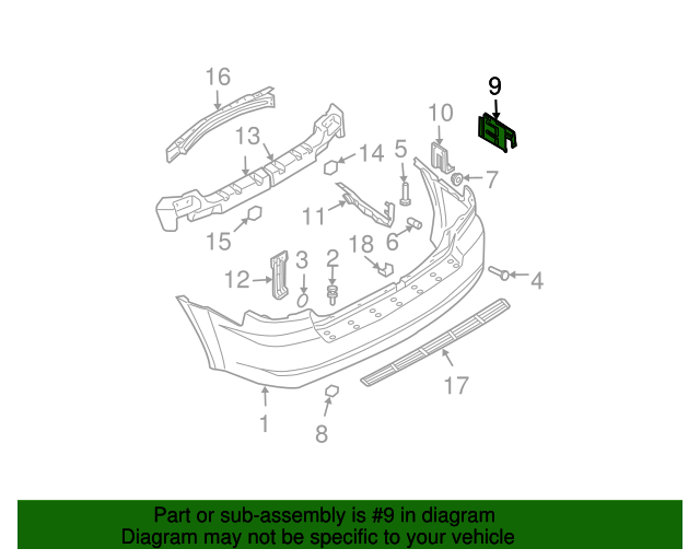 97530-3E000 - Bumper Cover Mount Plate 2003-2006 Kia Sorento | Kia ...