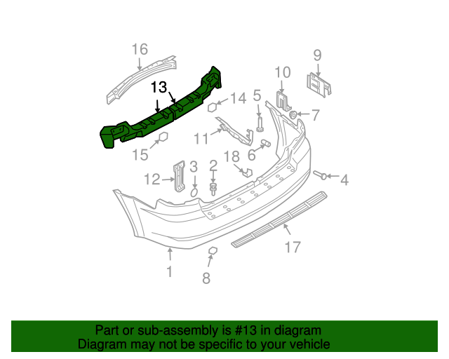 86670-3E000 - Energy Absorber 2003-2006 Kia Sorento | Kia.Parts Store