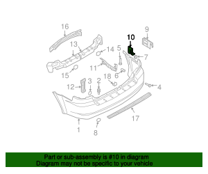 2003-2006 Kia Sorento Bumper Cover Side Bracket 86692-3E000 | QuirkParts