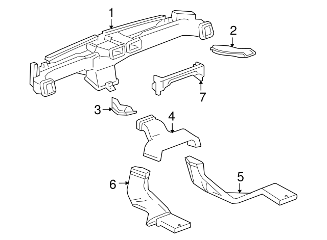2006-2008 Isuzu Center Duct 8890183120 | Isuzu Parts Center