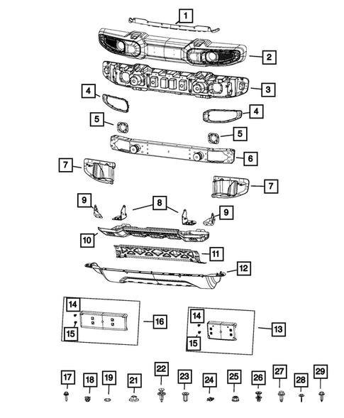 Front Bumper and Fascia for 2022 Jeep Gladiator | Mopar eStore