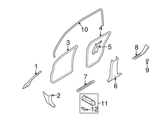 2004-2015 Nissan Side Seal 80828-7S000 | OEM Parts Online