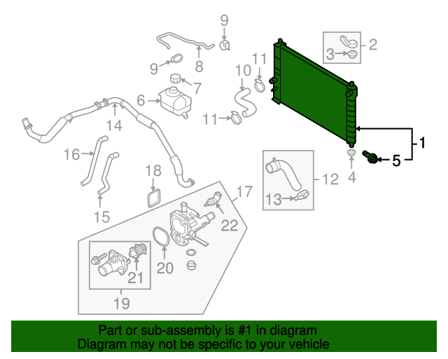 2009-2011 GM Radiator Assembly 95227755 | GMPartsDirect.com