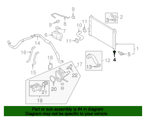 2004-2011 GM Radiator Stop Bumper 96536643 | Auto Parts Express