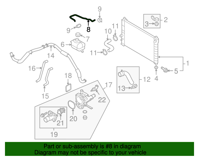 2009-2011 GM Radiator Surge Tank Hose 96808120 | OEM Parts Online