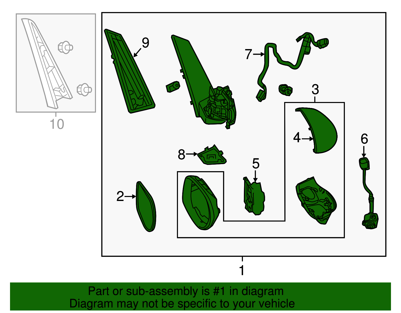 76250-TK8-A51ZA - Mirror Assembly L Door *R529P* (R.C.) (Dark Cherry ...