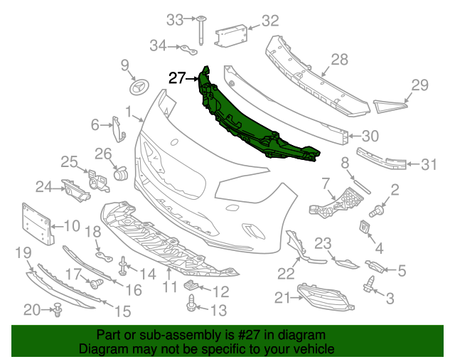 117-885-65-00 - Energy Absorber 2017-2019 Mercedes-Benz | Mercedes-Benz ...
