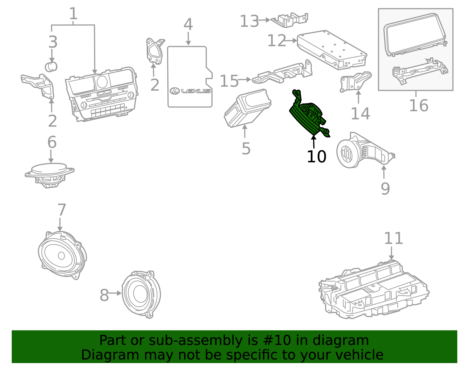 86150-0W620 - High-Quality Speaker for 2018-2022 Lexus | AutoNation Parts